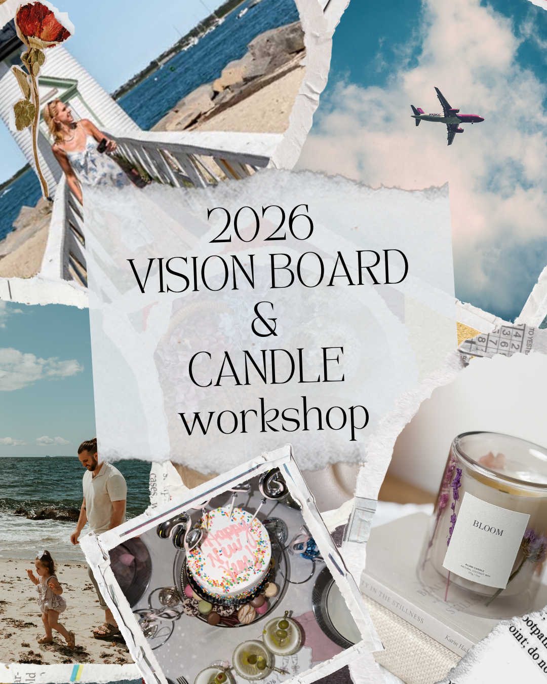 Candle making & Vision Board workshop – Seaglass & Linen